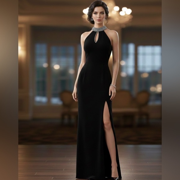 Mike Benet | Dresses | Vintage Mike Benet Elegant Black Evening Gown ...